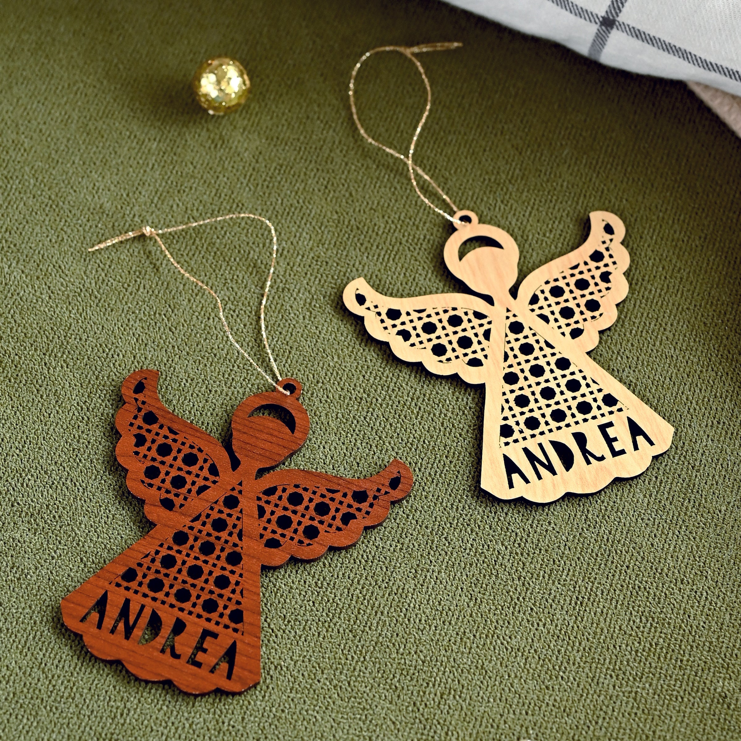 Personalised Tree Ornament | Rattan Angel – Bombay Kids Company