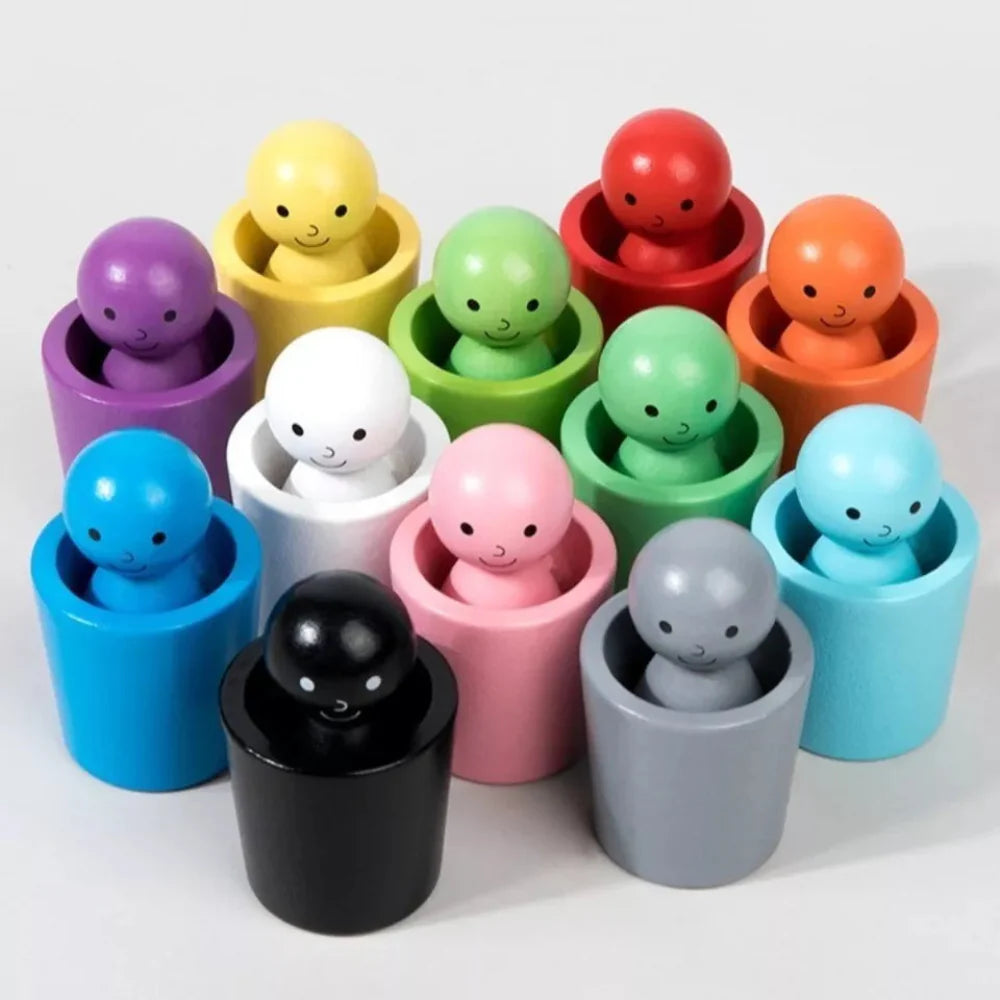 Open Ended Colour Sorting Cups with Peg dolls – Bombay Kids Company