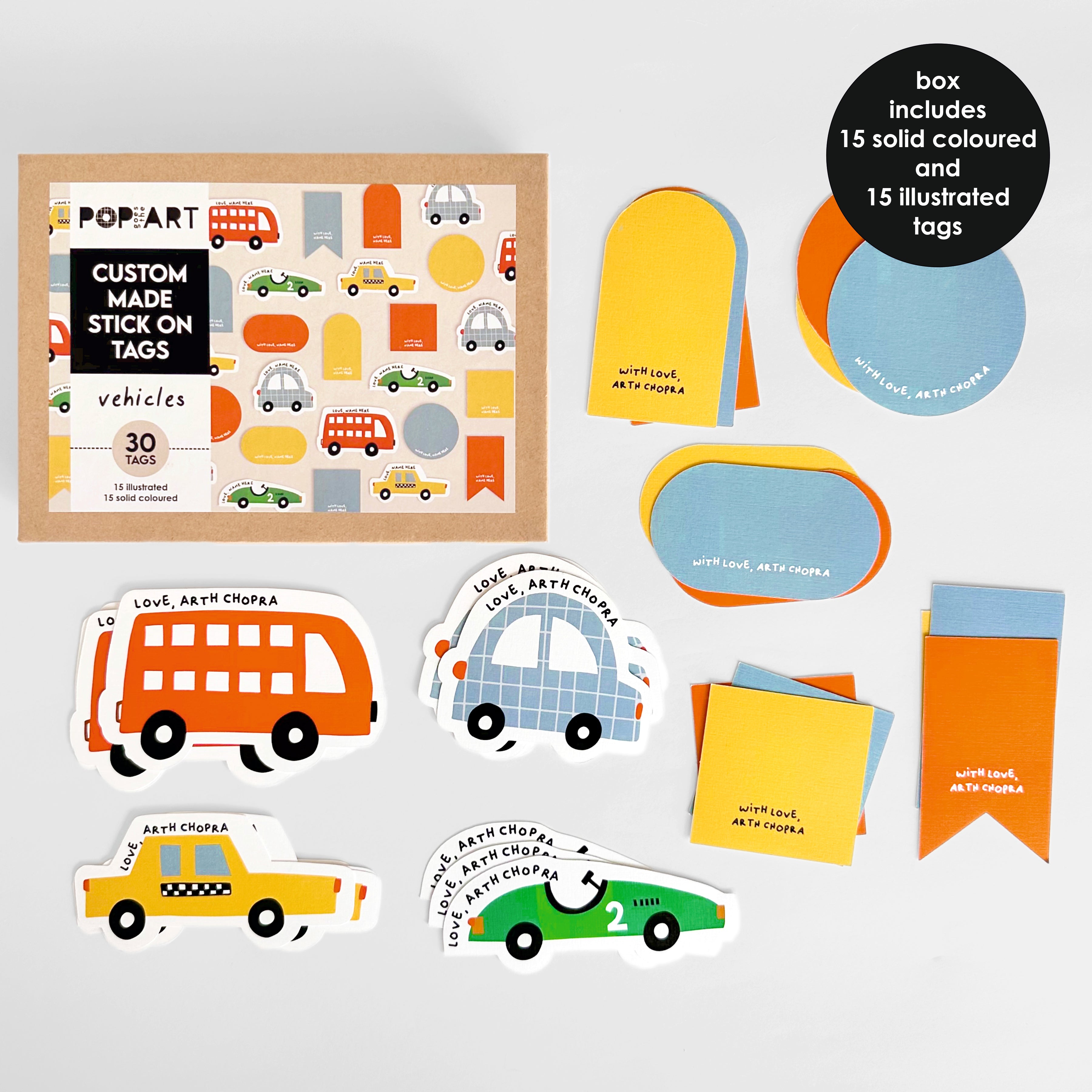 Stick On Tags | Vehicles – Bombay Kids Company